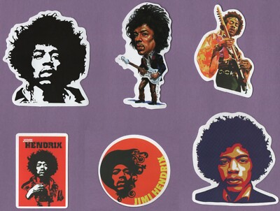 JIMI HENDRIX Sticker CLASSIC 1960s ELECTRIC ROCK guitar PSYCHEDELIC ...
