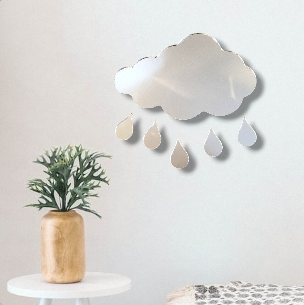 Cloud and Raindrops Shaped Acrylic Mirrors - Various Sizes | eBay