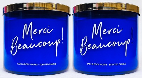 2 Bath & Body Works MERCI BEAUCOUP CAPRI CITRON 3-Wick Scented Candle ...