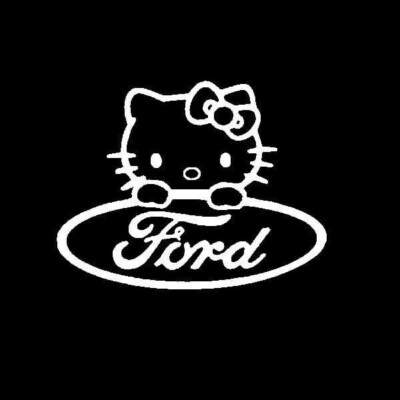 HELLO KITTY Ford logo die cut Vinyl car decal sticker | eBay