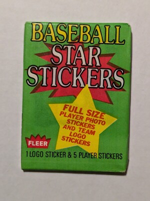 1986 Fleer Baseball Star Stickers pack w/ 1 logo sticker & 5 player ...