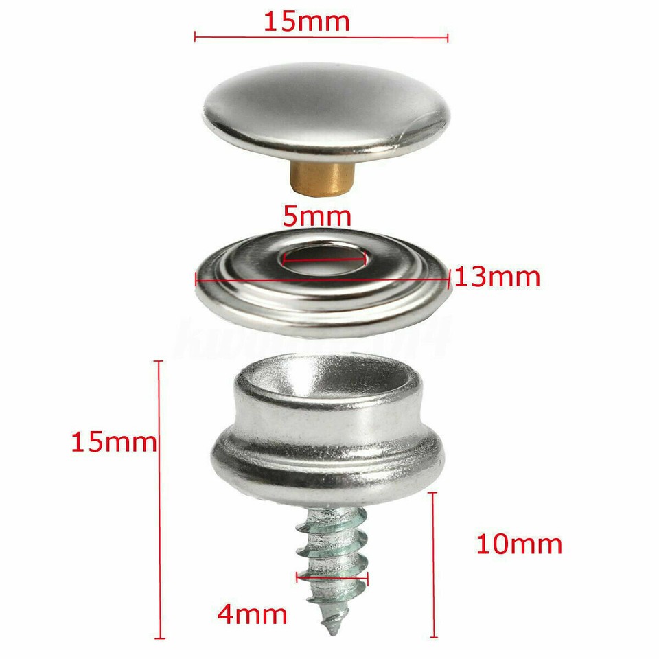 150pcs Stainless Steel Boat Marine Canvas Snap Cover Button Socket ...