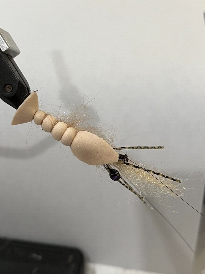(QTY 1) Poppin' Shrimp fly striped bass bone fish red trout salt water ...