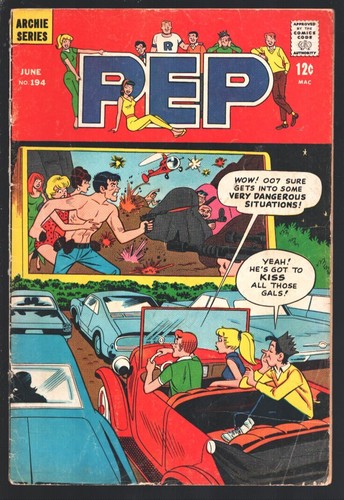 Pep Comics #194 1966- Archie-drive-in movie cover- Betty & Veronica ...