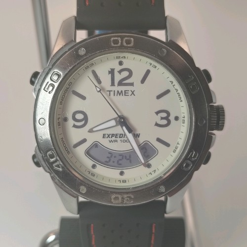 Vintage Timex Expedition IDIGLO DUAL Time 38mm Mens Analog-Digital ...
