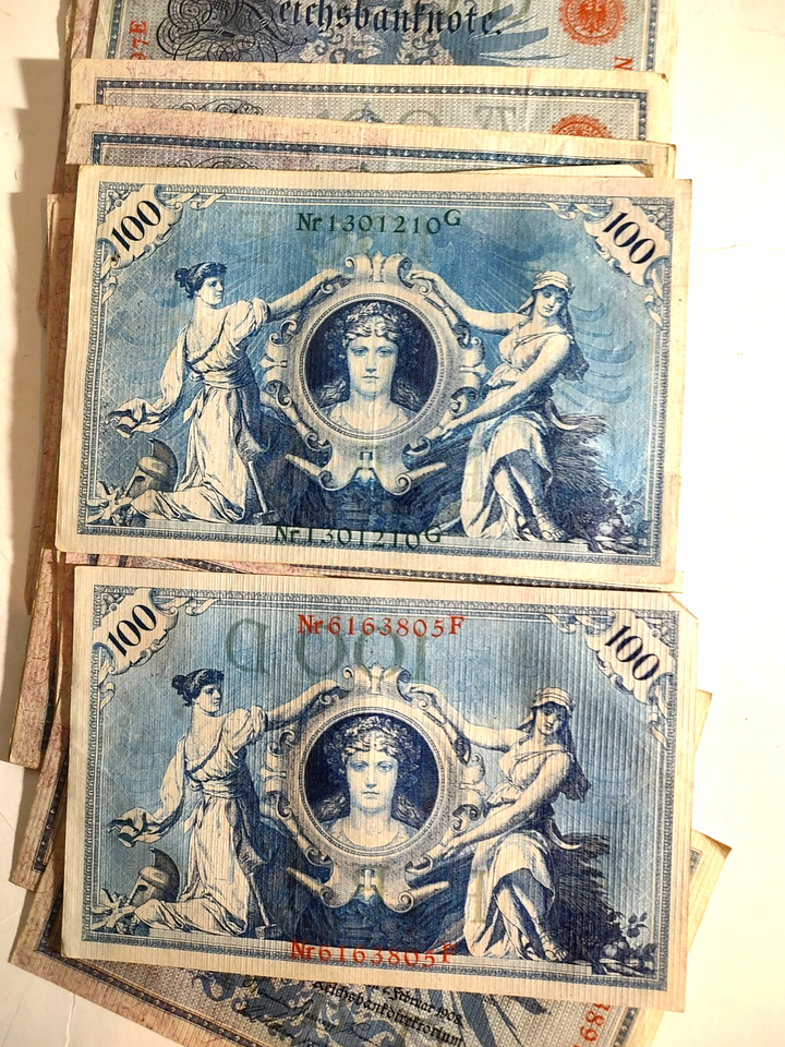1908 $100 Marks Germany VG to VF! German Paper Money Currency P-33/34 ...