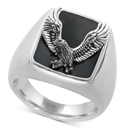 Silver plated Luxury Men's Ring For Valentine Gifts Flying Eagle Knight ...