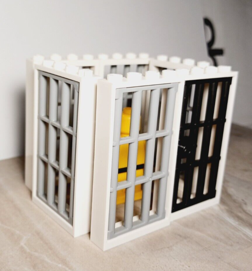 New LEGO Jail Cell Walls Door Frames Police Dept County City Town ...