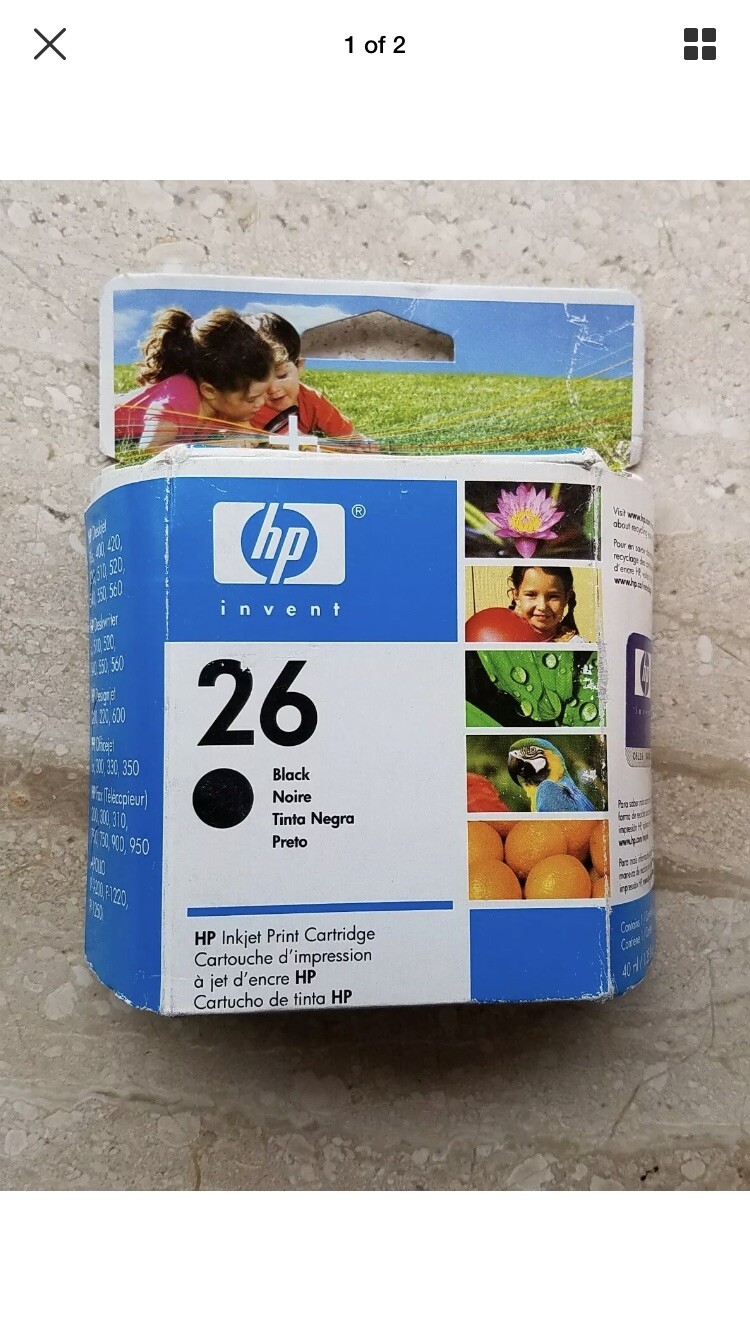 HP 51626A #26 Black Ink Cartridge Lot Of 4 - New Sealed Free Shipping ...