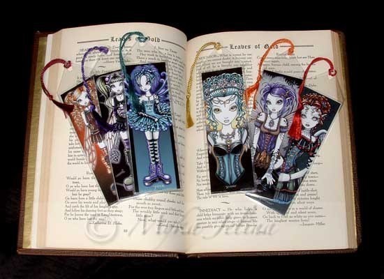 Halloween BOOKMARK Witch Pumpkin Fairy Art Print Lisa | eBay