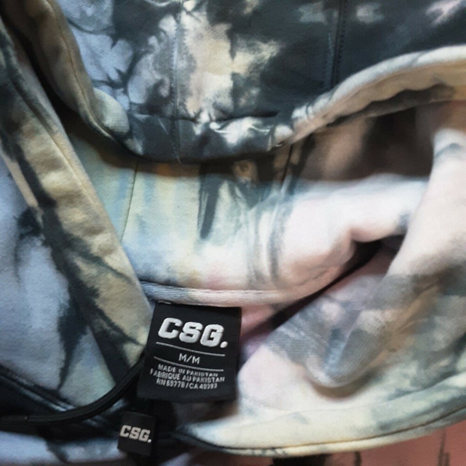 CSG Men's Super Nova Tie Dye Fleece Pullover Hoodie Sweatshirt Medium ...