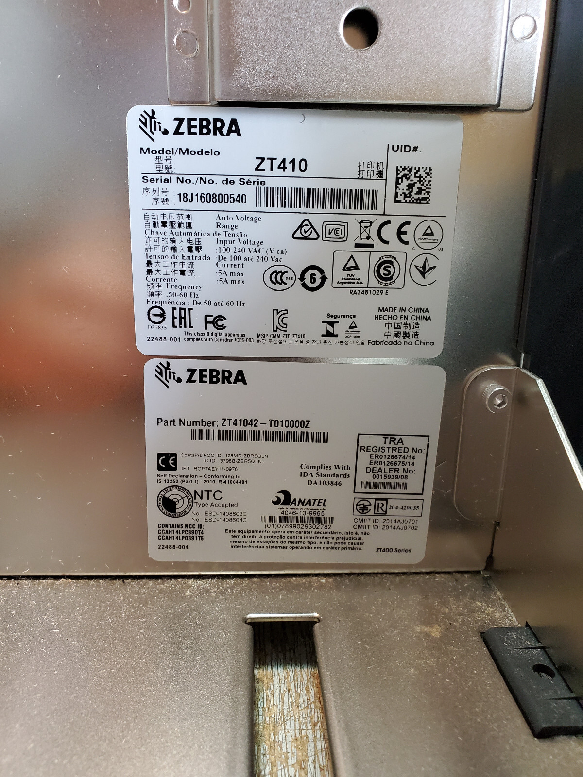 Zebra ZT410 Printer (ZT41042-T010000Z) Print Head Perfect, 30 day ...