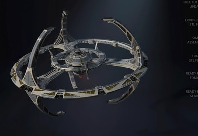 Star Trek DS9 Station Deep Space 9 1/2800 scale Huge Custom 3d Model ...
