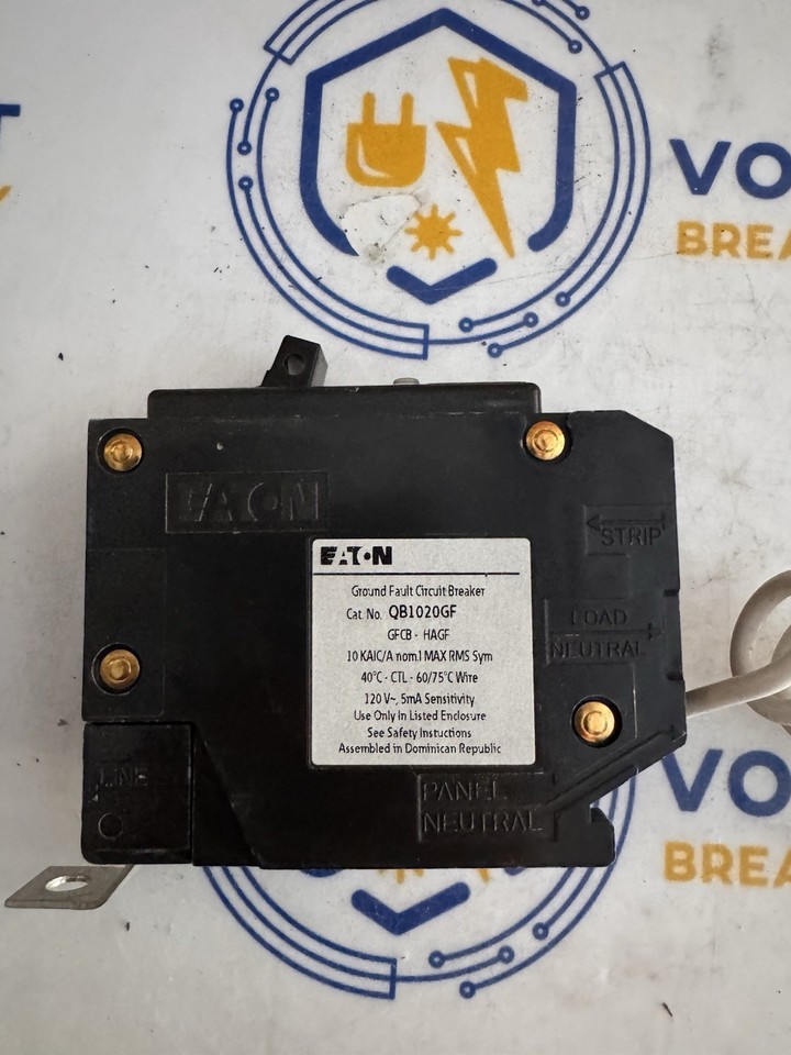 Eaton QB1020GF 20A 120V 1P Bolt-on GFCI Circuit Breaker | eBay