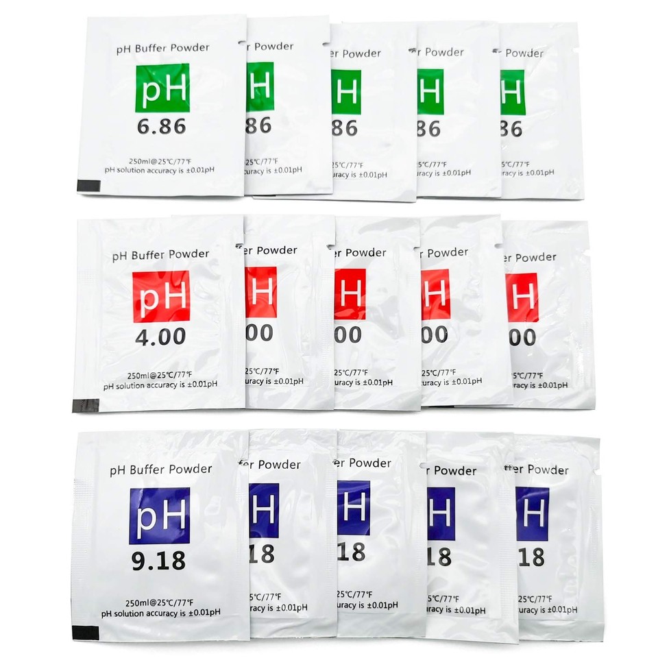 DuvinDD 15 Pc pH Meter Buffer Solution Powder Precise pH of pH Meter ...