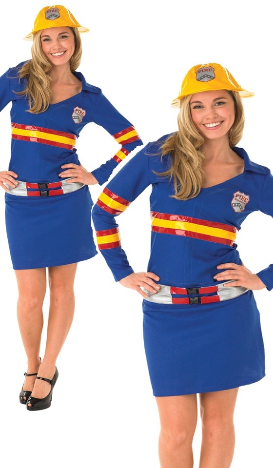 Ladies Firewoman Fancy Dress Costume Sexy Role Play Occupations | eBay