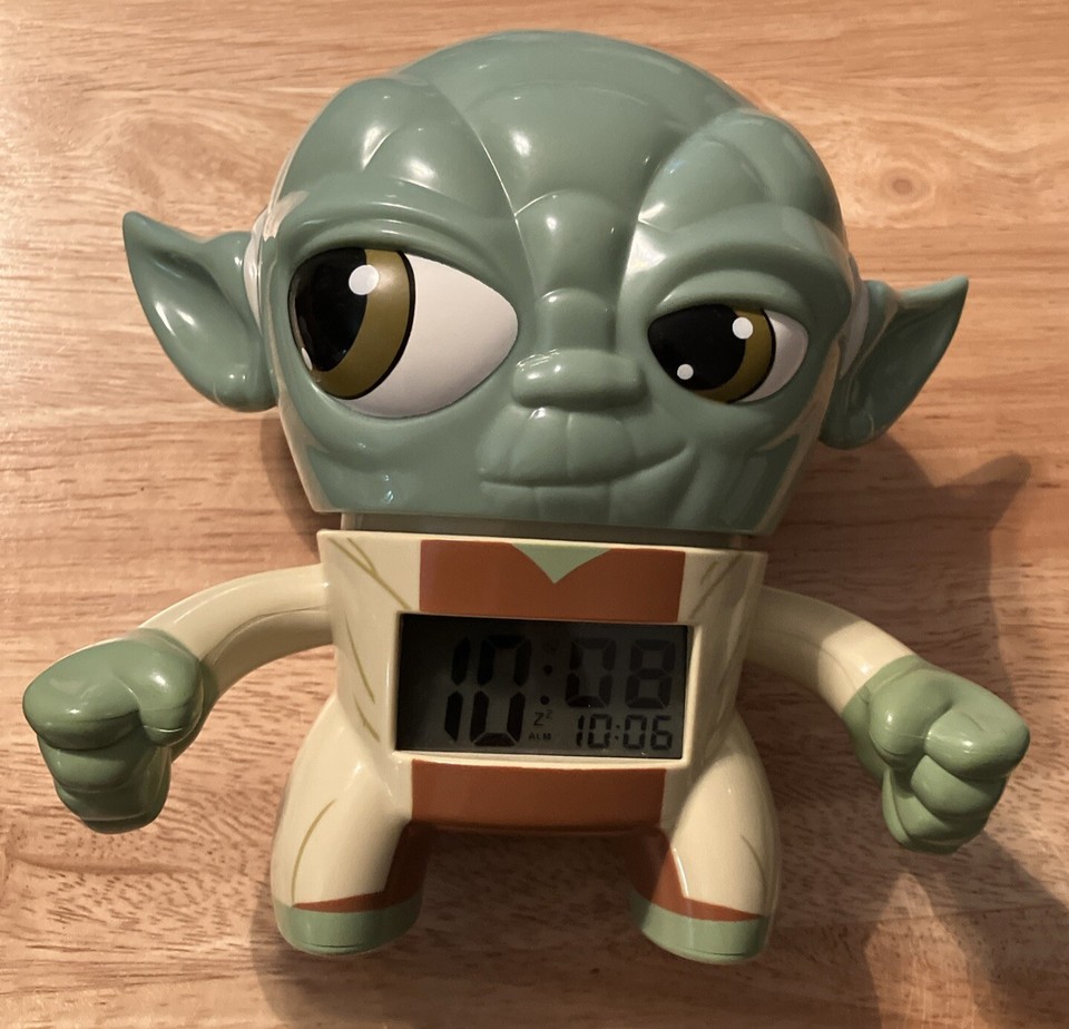 Star Wars YODA Alarm Clock Lights up Bulb Botz Clic Time Works 7" | eBay