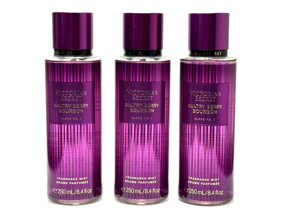 3 VICTORIA'S SECRET SULTRY BERRY BOURBON WOMEN FRAGRANCE MIST BODY ...