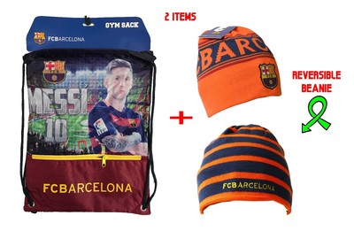 fc barcelona messi 10 Cinch drawstrin beanie bag soccer bookbag ...