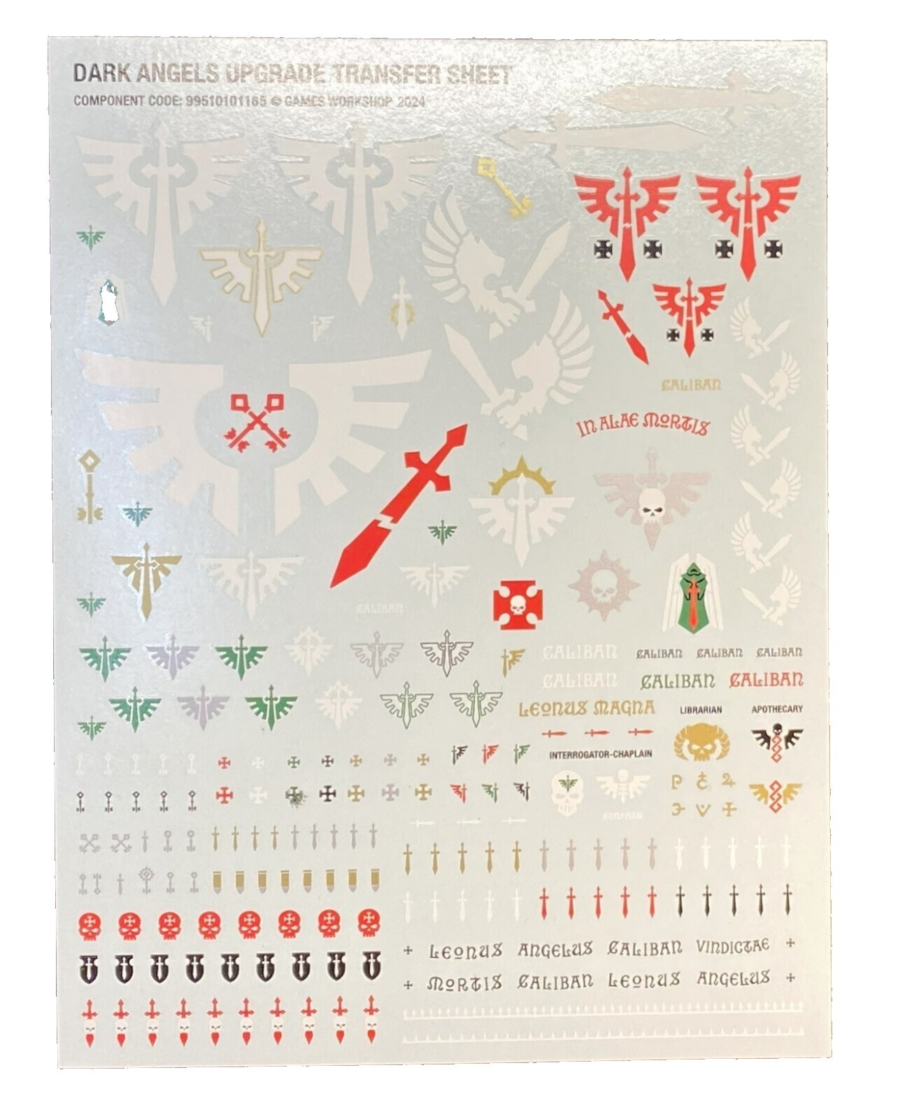 Dark Angels Transfer Sheet | eBay