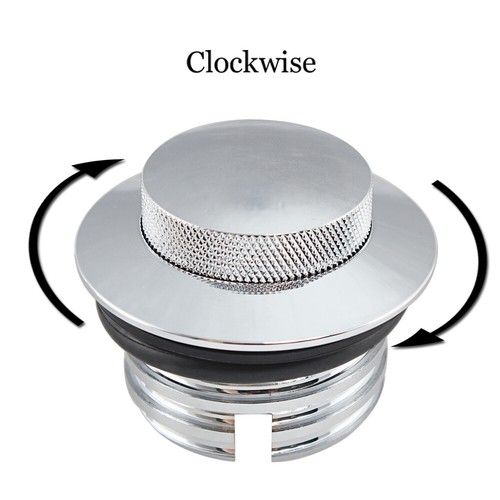 NEW For Harley Chrome Flush Mount Pop Up Cap Vented Fuel Tank Gas Cover ...