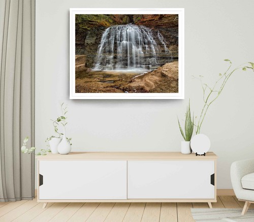 Waterfall Print, Forest & Tree Wall Art, Mountain Framed Nature Wall ...