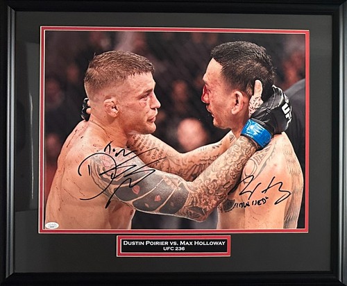 Dustin Poirier and Max Holloway autographed inscribed framed 16x20 ...