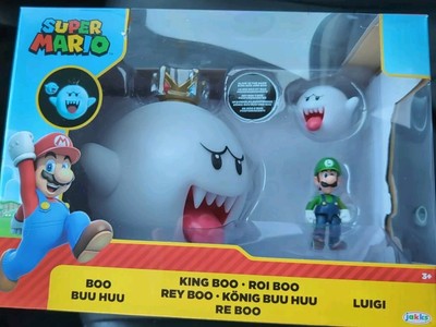 Super Mario GLOWING KING BOO Figure Toy Diorama Set Jakks 2024 2.5 ...