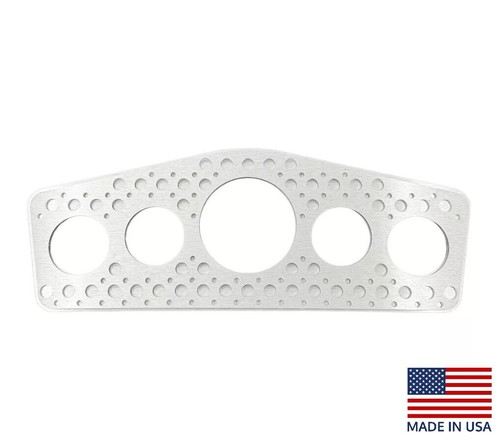 Holes Brushed Aluminum Flat Dash Gauge Panel Cluster For Custom Hot Rod ...