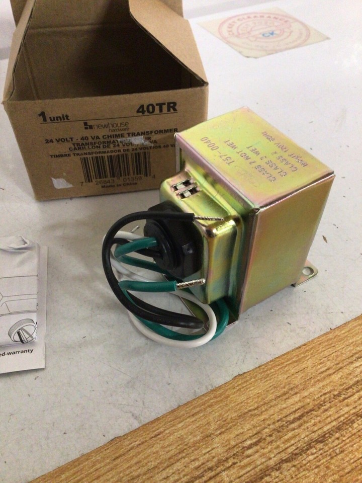 40TR 24-Volt 40vA Wired Door Bell Transformer.. Newhouse Hardware | eBay UK