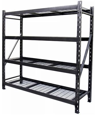 4 Shelf Steel Storage Shelving Rack Heavy Duty 10,000 lb Capacity 77 ...