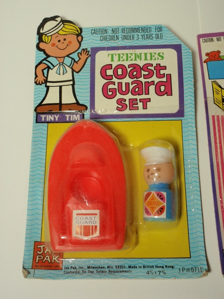 Vintage Jak Pak Teenies Play Sets: Coast Guard & Play Room in Package ...