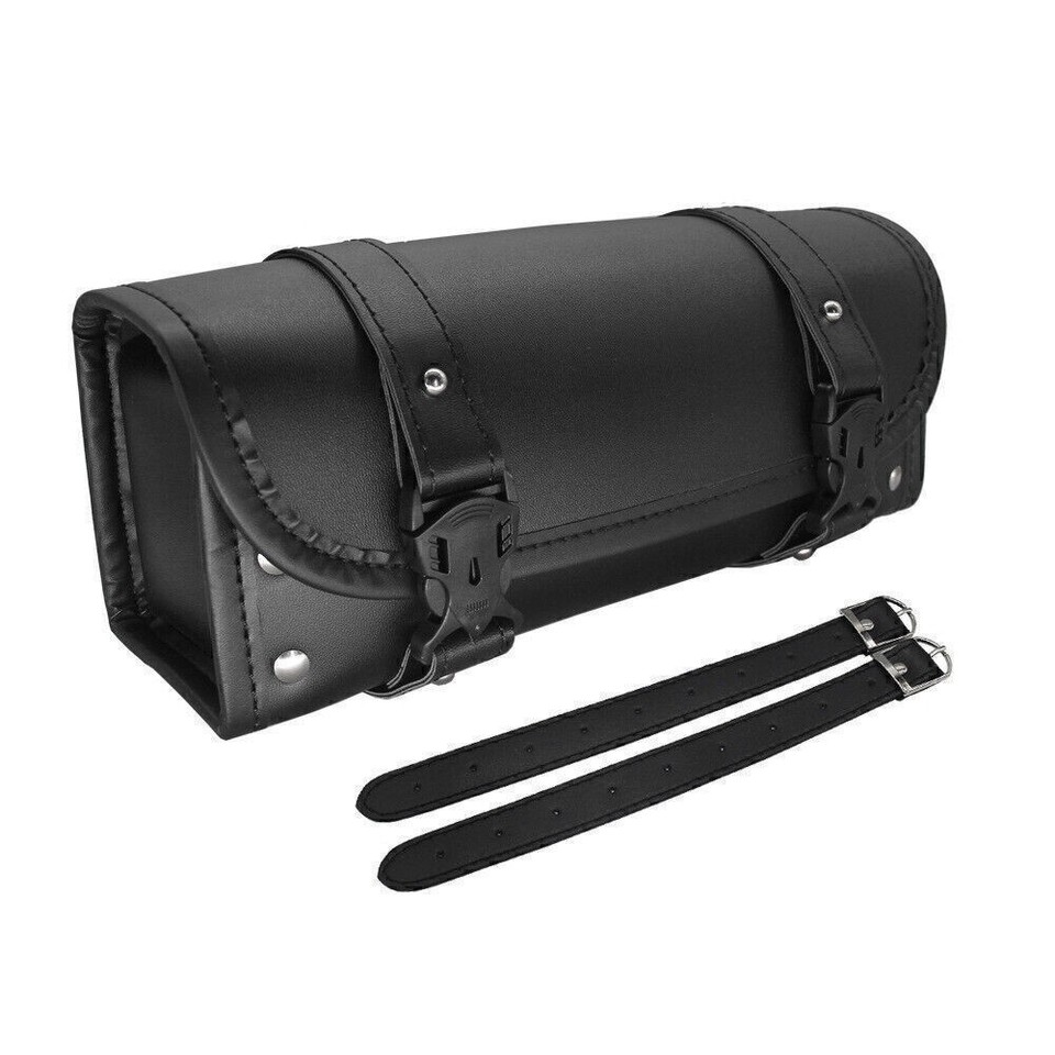 Motorcycle Front Fork Tool Bag Pouch Storage Luggage SaddleBag Leather ...