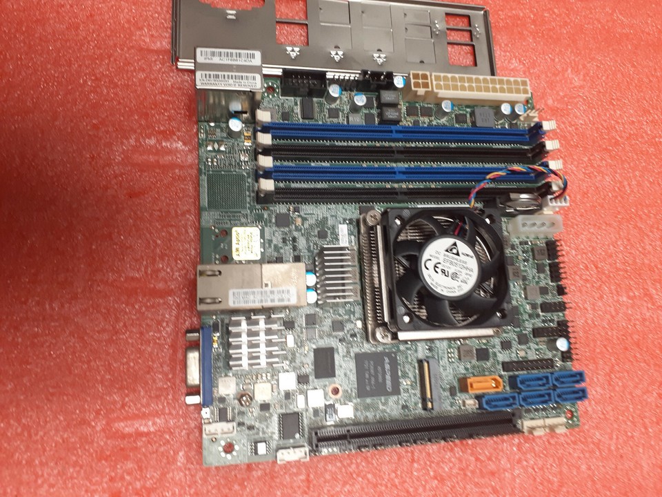 SuperMicro X10SDV-4C-TLN2F, Mini-ITX,Xeon D-1521. with active fan & I/O ...