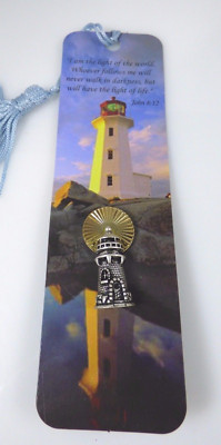 Lighthouse Brooch Pin and Bookmark John Verse 8:12 I Am The Light Of ...