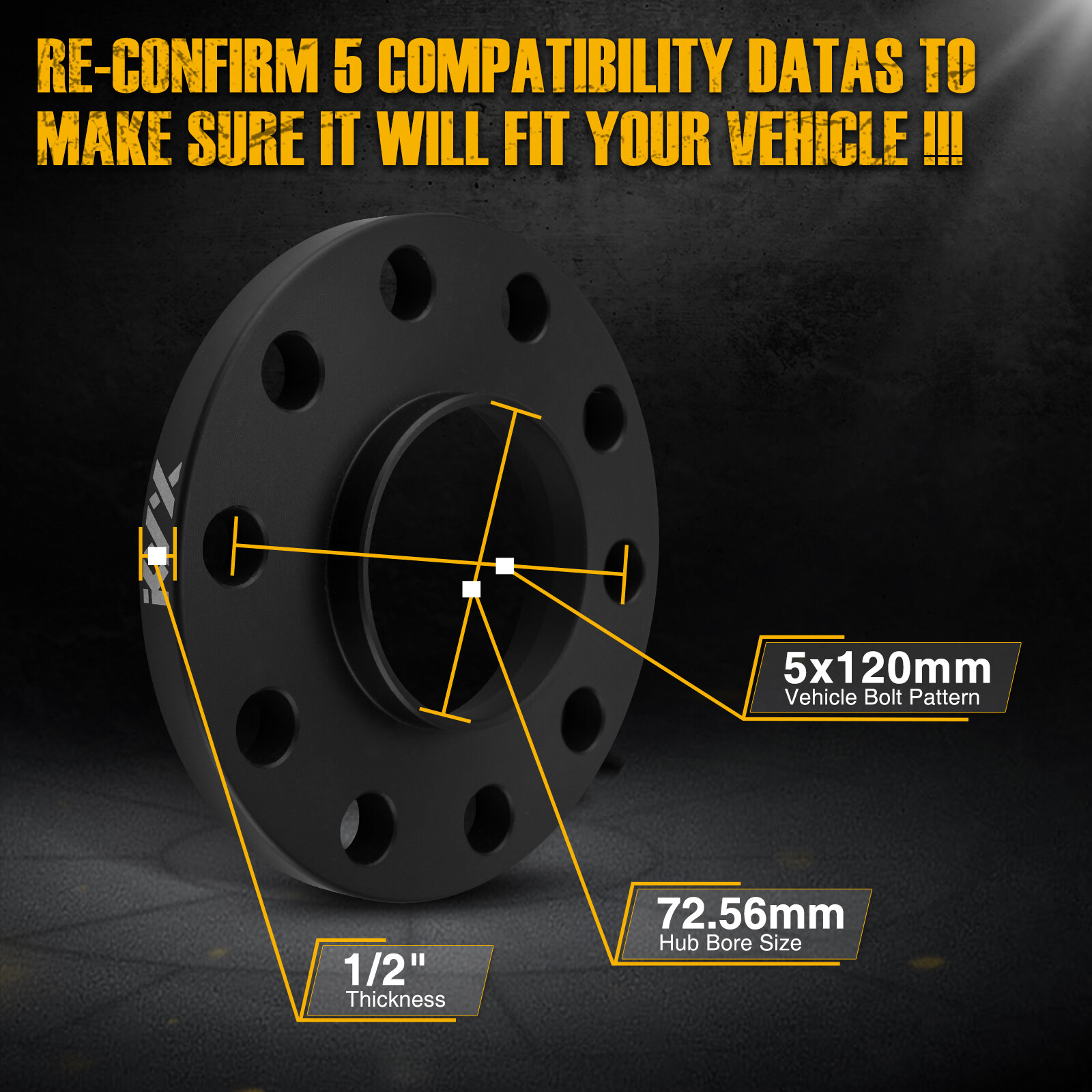 12mm 5x120 Wheel Spacers Adapters For BMW E90, E91, E92, E93 E24, E63 ...