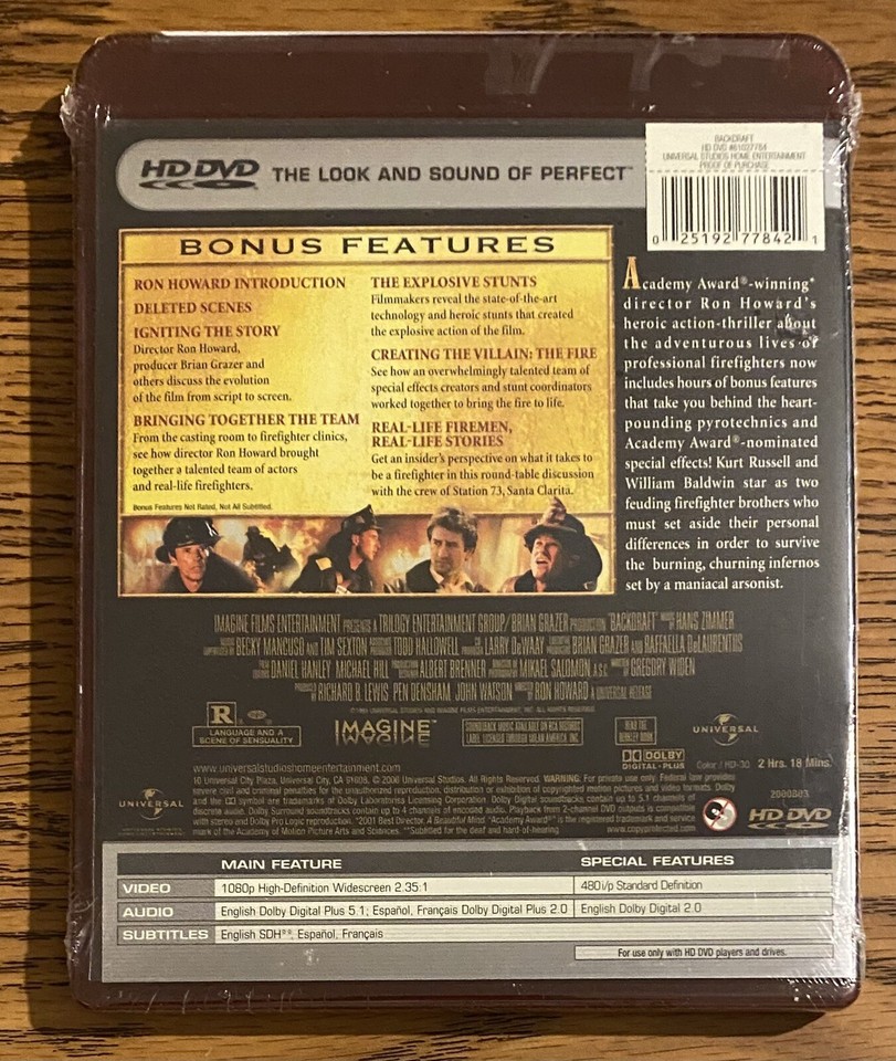 Backdraft HD DVD 25192778421 | eBay