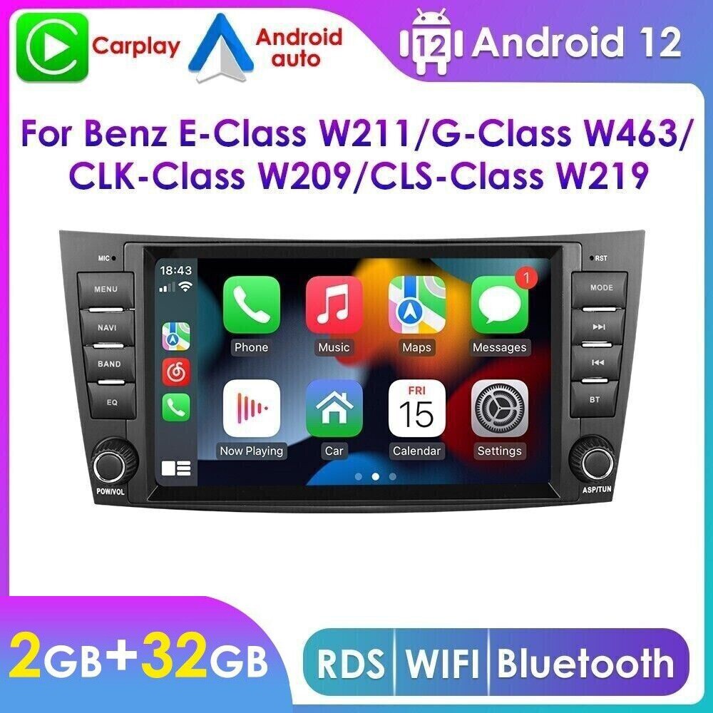 For Mercedes Benz CLS/E Class W211 W219 Carplay Stereo Radio Android ...