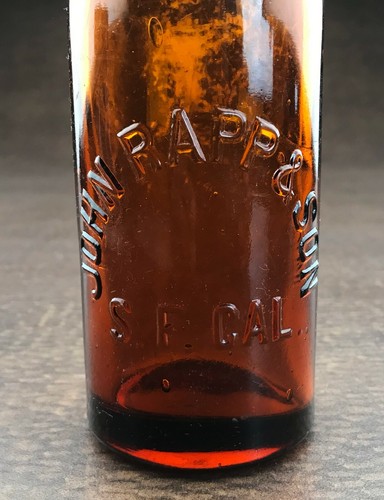 Antique John Rapp & Son S.F. Cal Bottle Brown Glass San Francisco ...
