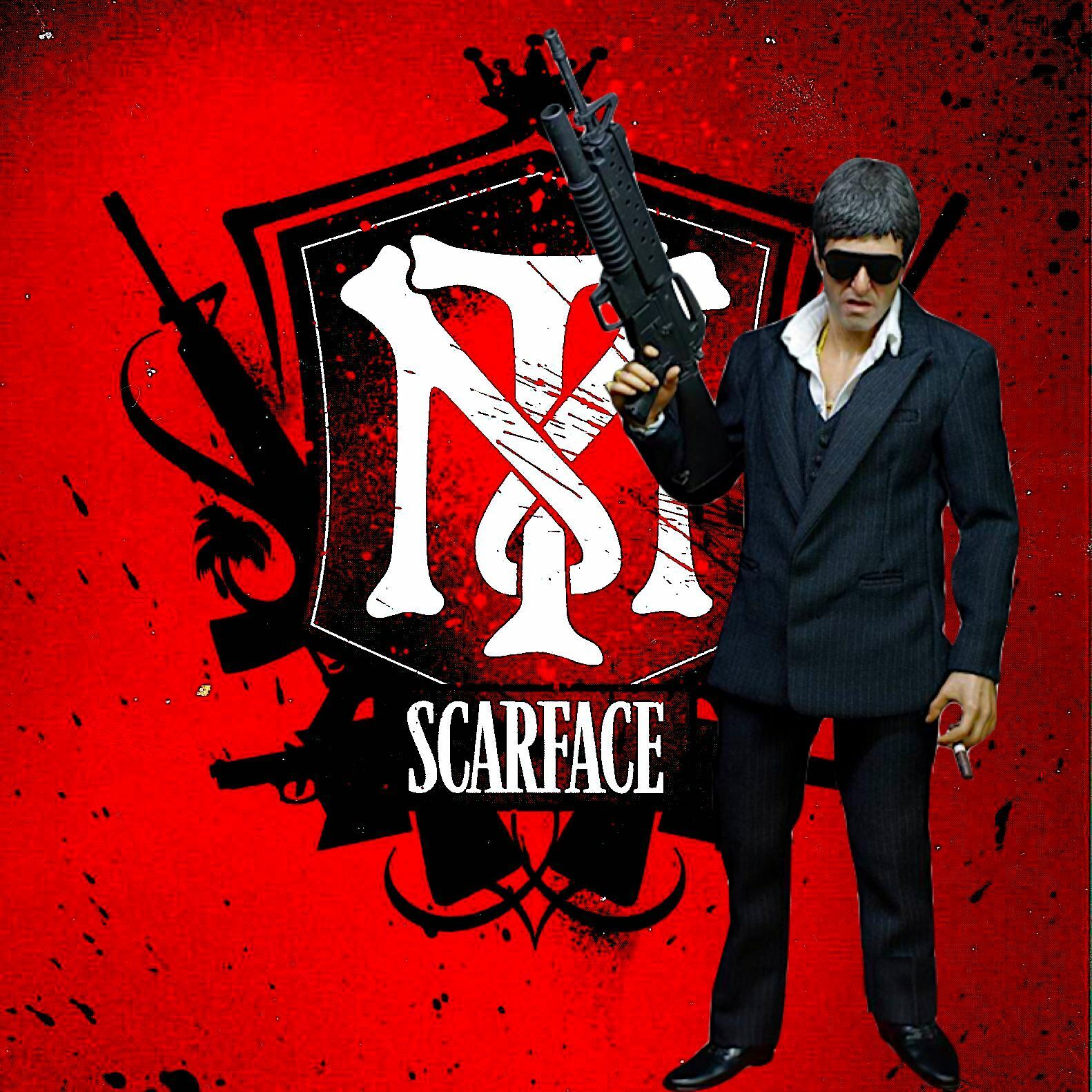 1/6 Scarface Backdrop 15"x15" - For 1/6 Tony Montana Al Pacino Blitzway ...