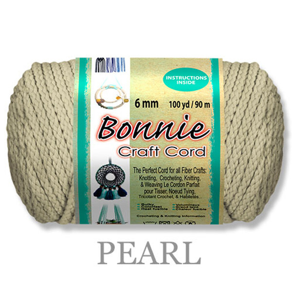 6MM Macrame Cord Bonnie Braid yarn rope 100yd rolls fusible colorfast ...