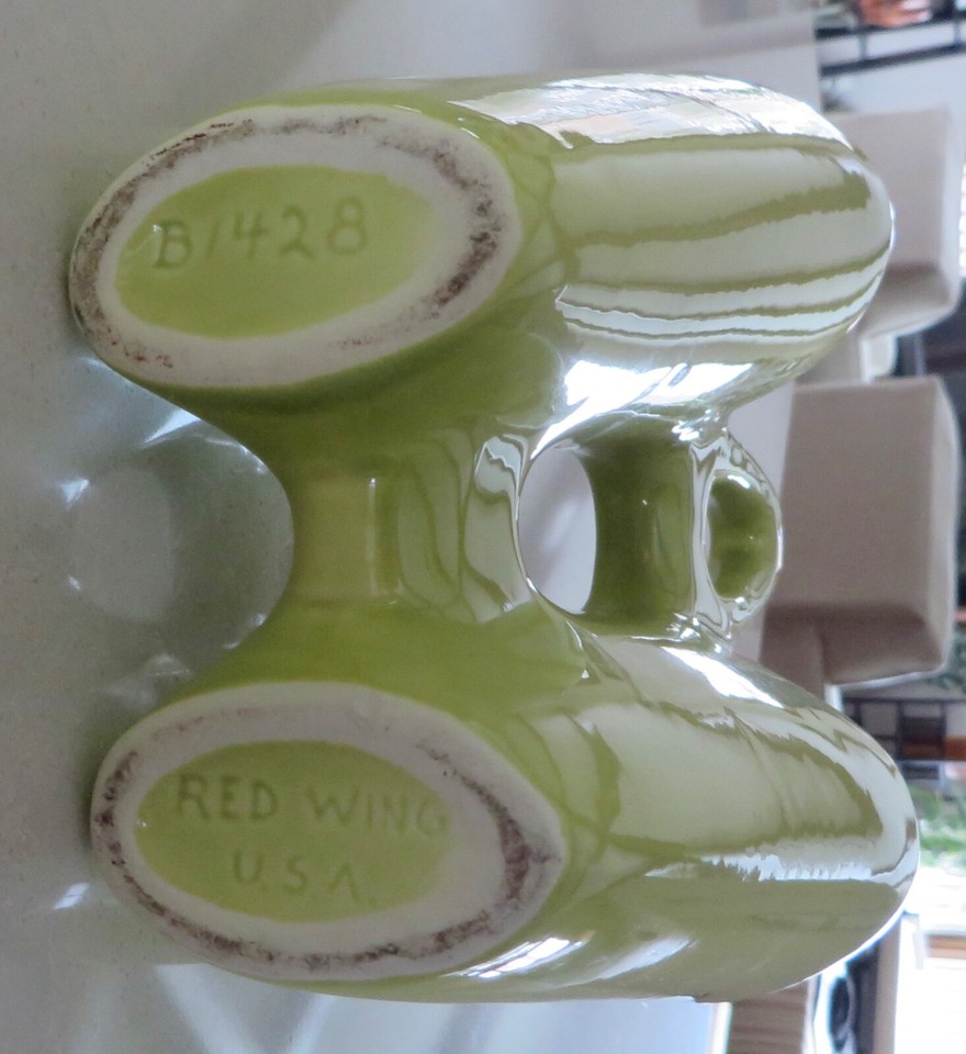 Mid Century Red Wing Planter Vase Yellow Chartreuse Gray #B1428 | eBay