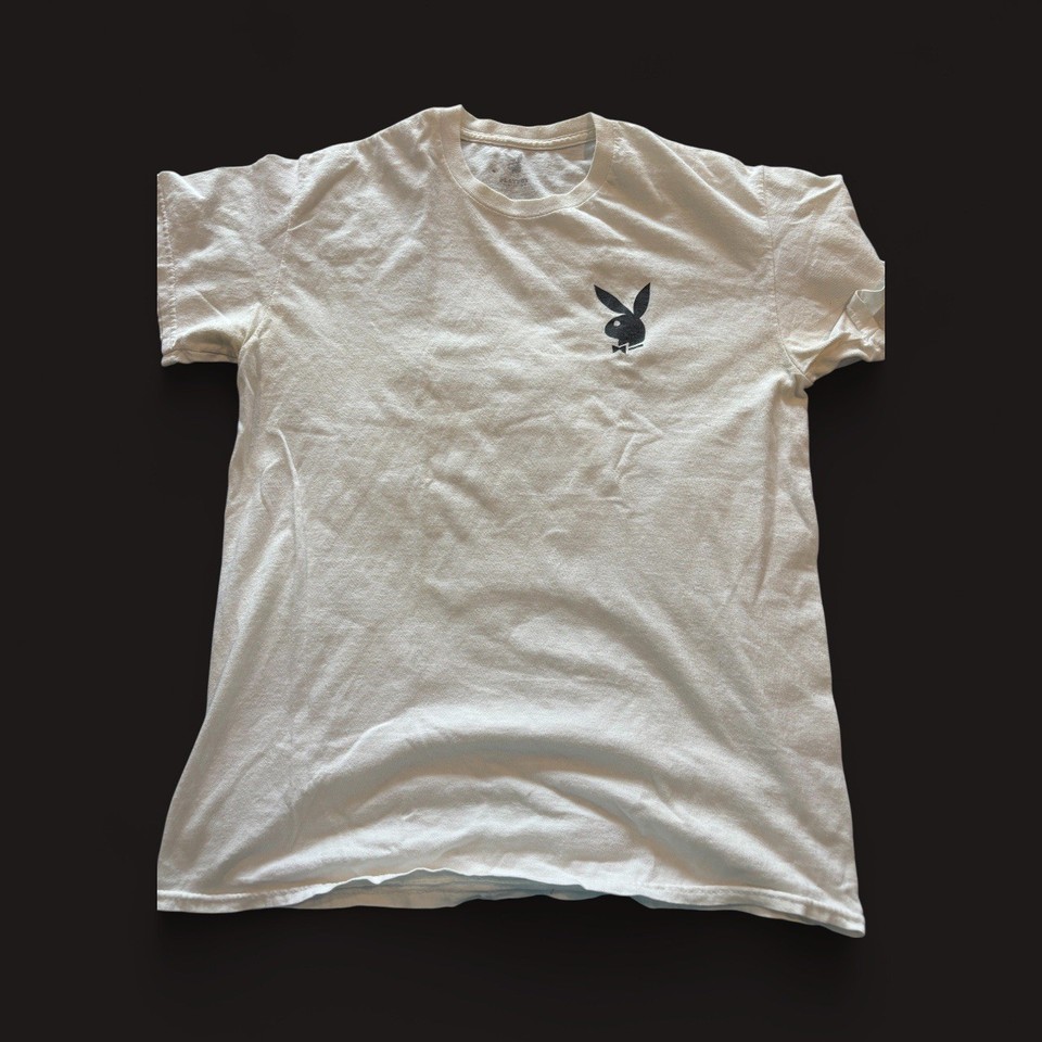 Vintage 90’s Playboy Black Logo white T Shirt Size medium | eBay
