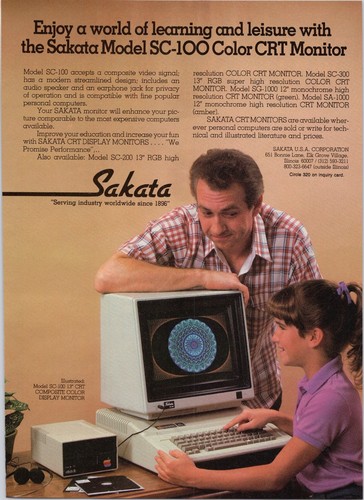 Sakata SC-100 Color CRT Monitor Vintage 1980s Computer Print Ad | eBay