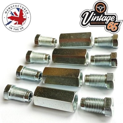 Brake Pipe Joint In Line Repair Male Female Connectors 3/8" UNF Double ...
