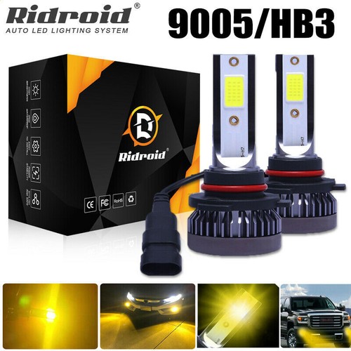 Mini 9005 HB3 LED Headlight Bulbs Hi/Low Beam 3000K Yellow Light Fog ...