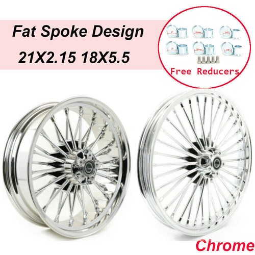 21x2.15 18x5.5 Fat Spoke Wheels Rims for Harley Dyna Low Rider EFI ...