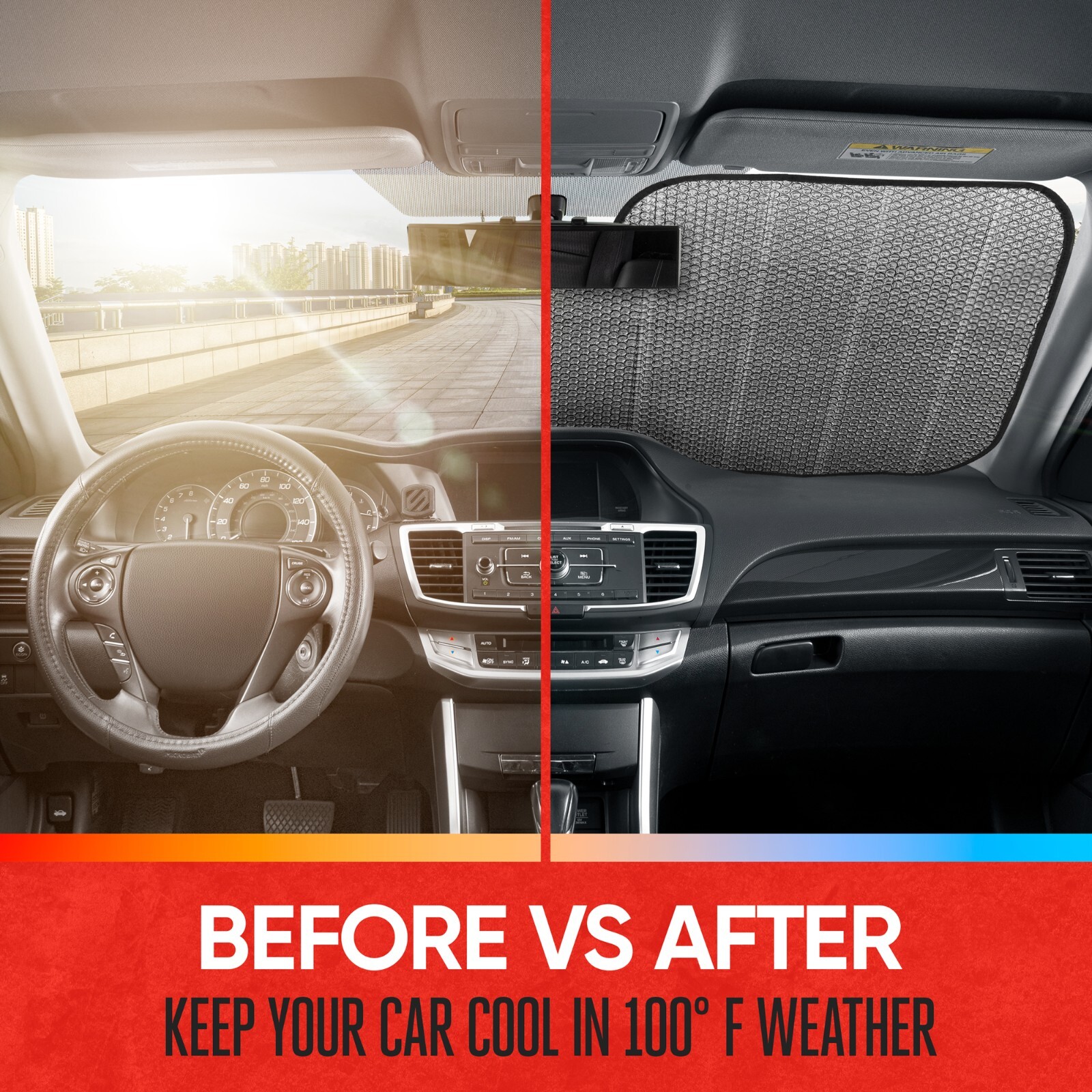 carXS Foldable Jumbo Car Window Cover Sun Shade Auto Visor -Gray Foil ...