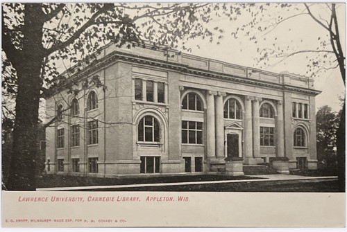 Appleton Wisconsin Postcard Lawrence University Carnegie Library ...