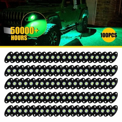 100PCS Under LED Green Car Underglow Underbody System Neon Light Kit ...